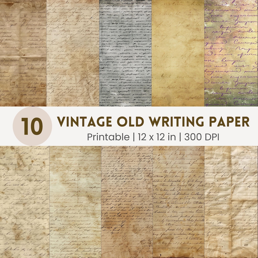 Vintage Writing Paper Printables, Aged Paper Ephemera (digital Download ...