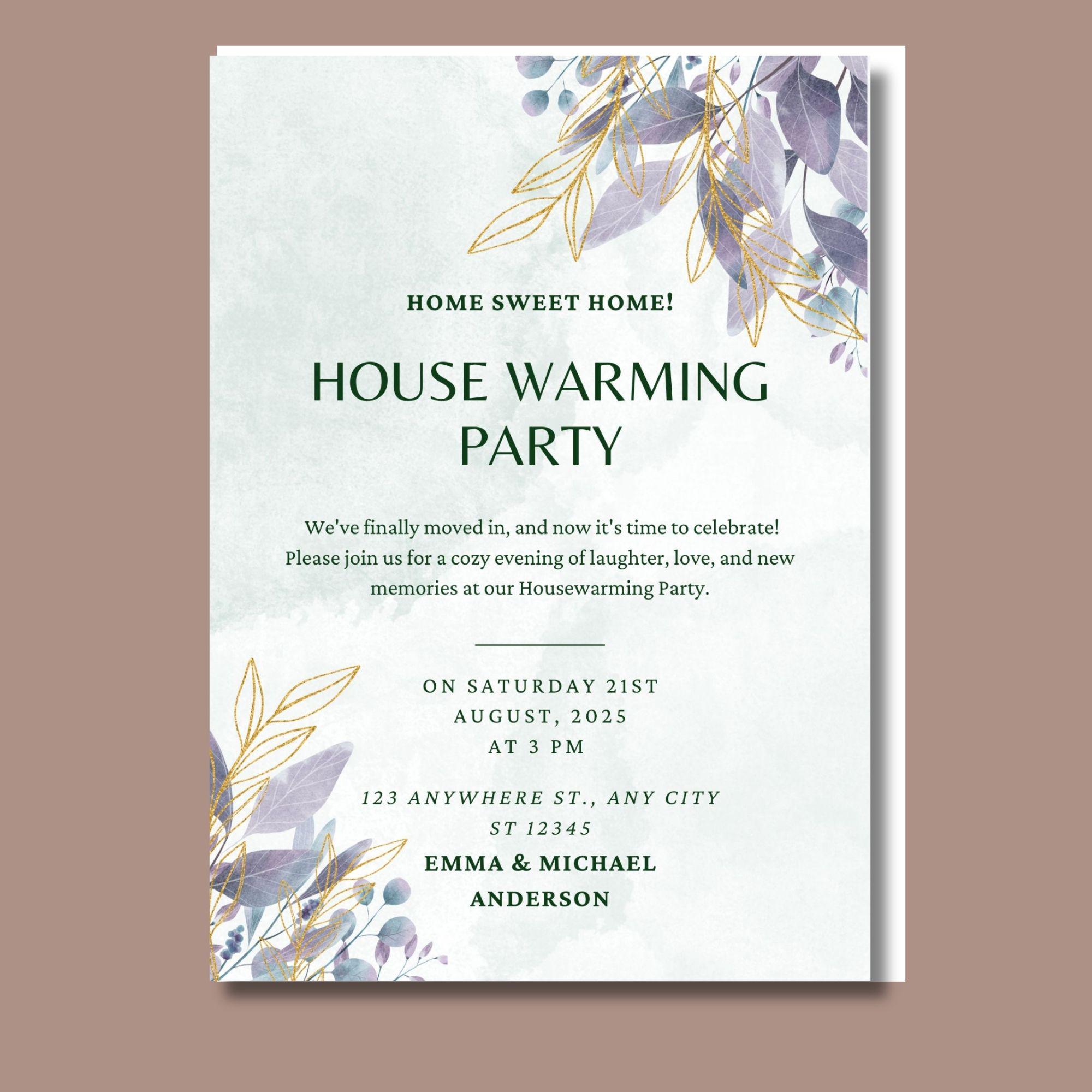 Editable Housewarming Invitation Card for Your New House Party Modern ...
