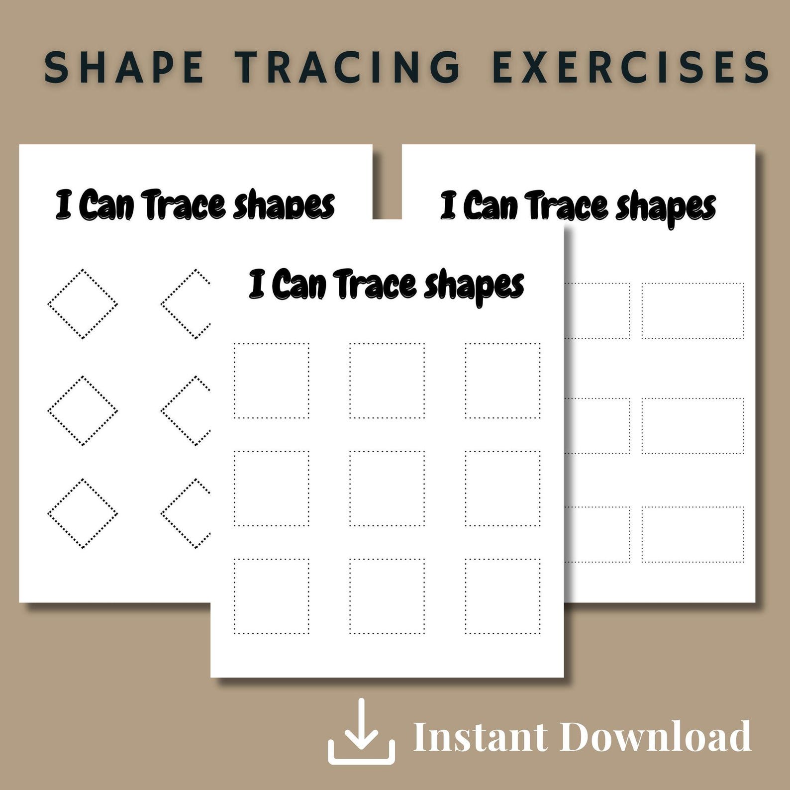 Alphabet Tracing Worksheets: ABC Handwriting Practice, Shape Matching ...