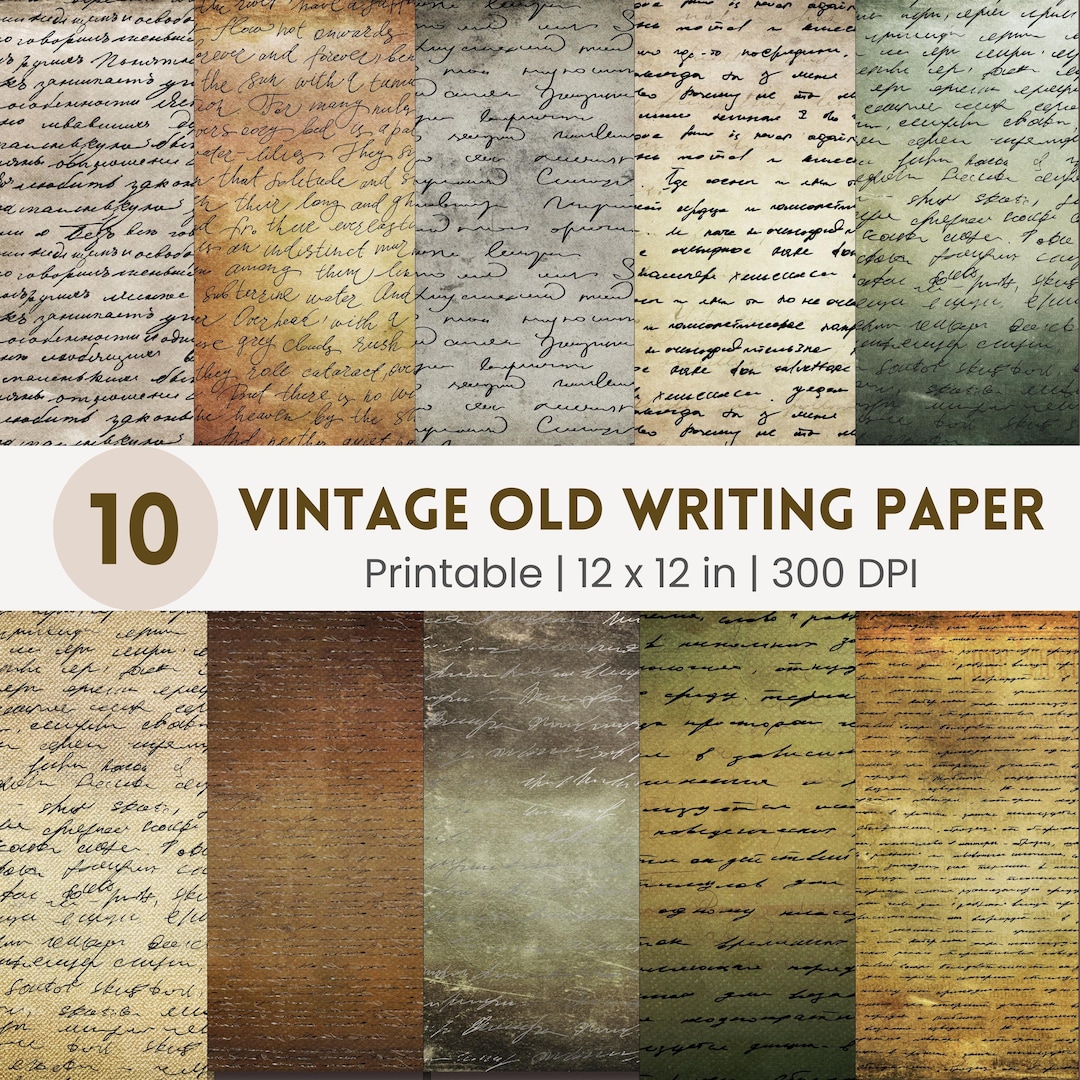 Vintage Aged Writing Paper, Printable Ephemera (12x12, 300 Dpi) - Etsy