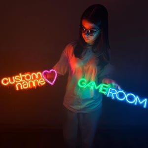 Custom Neon Metal Sign, Neon Name Sign, Neon Sign, Custom Neon Sign ...