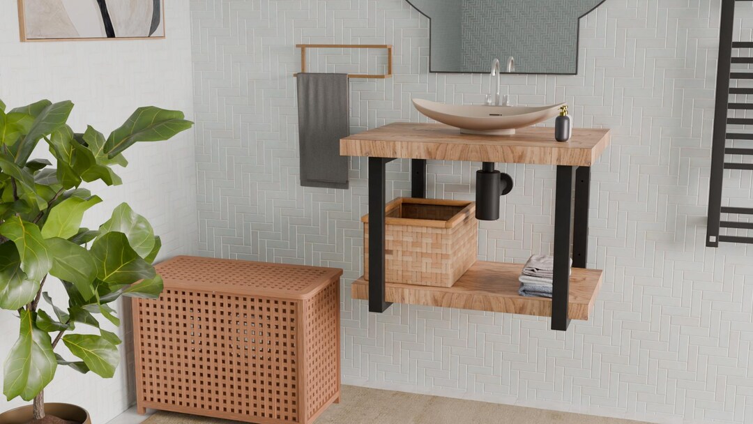 Metal Vanity Supports: Powder-coated Steel Floating Bathroom Legs - Etsy