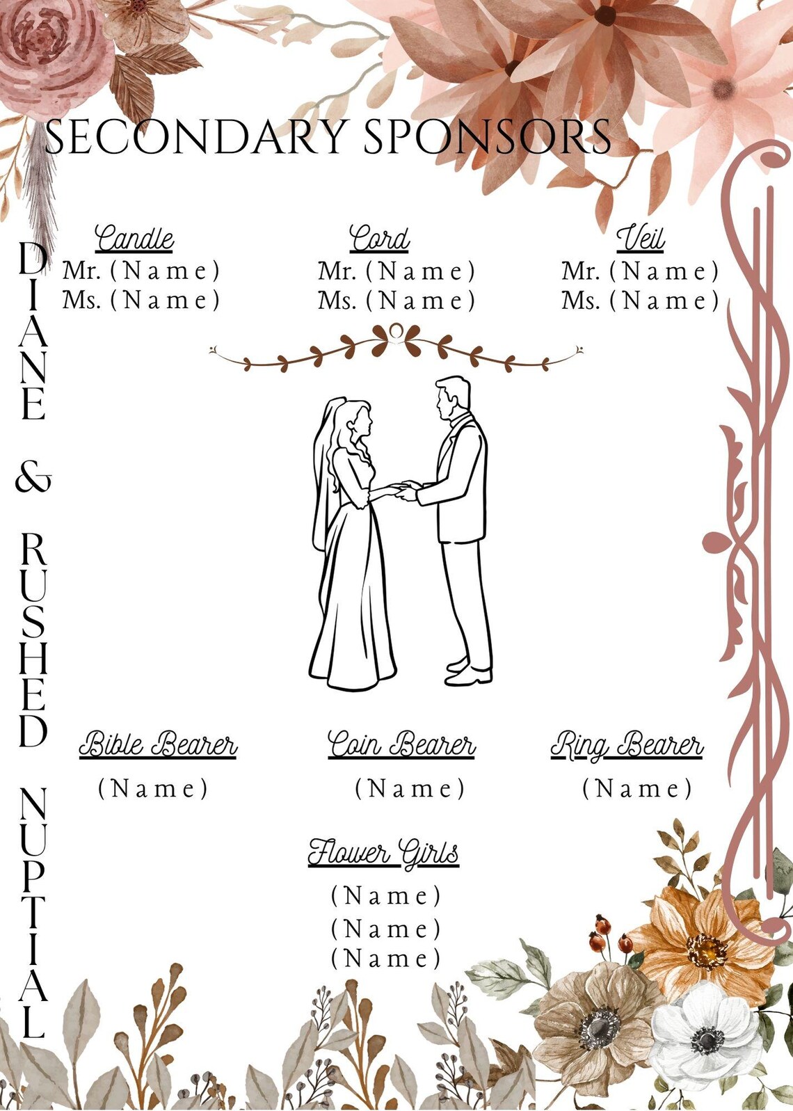 Rust / Old Rose Wedding Invitation - Etsy