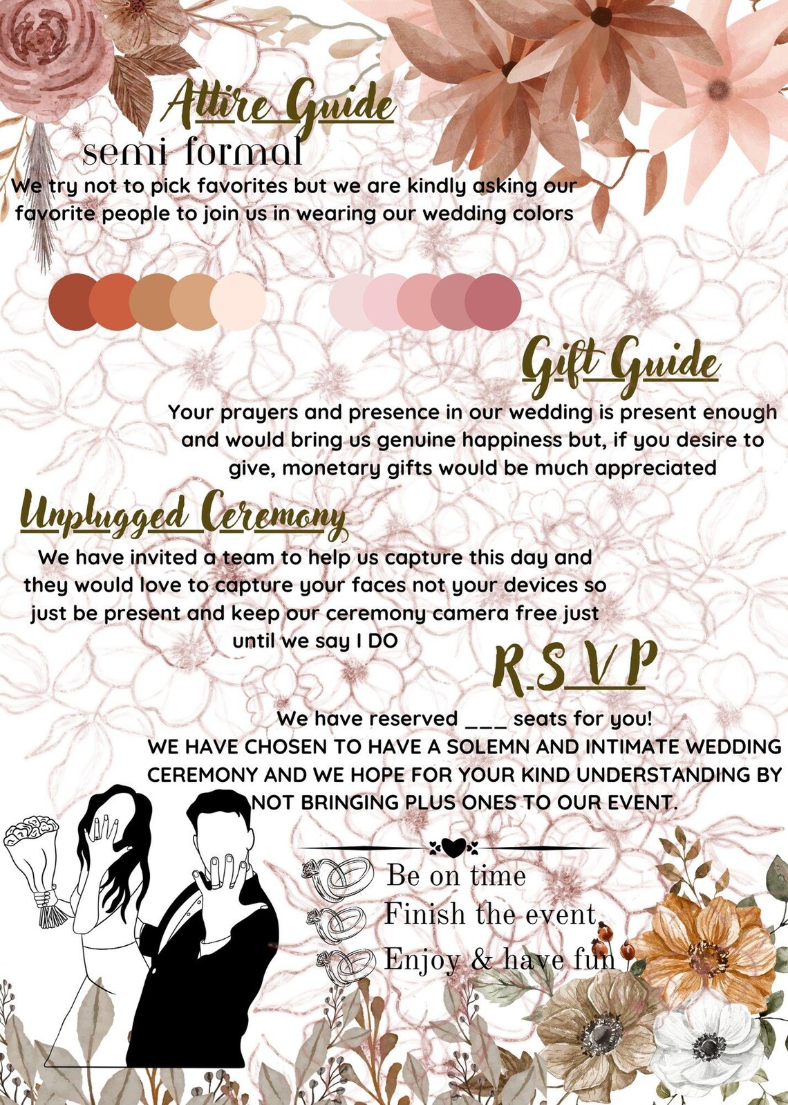 Rust / Old Rose Wedding Invitation - Etsy