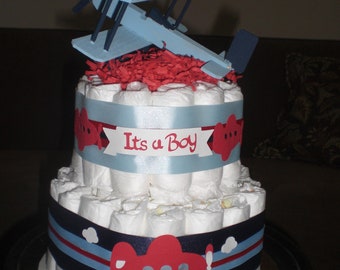 Airplane Diaper Cake | Etsy