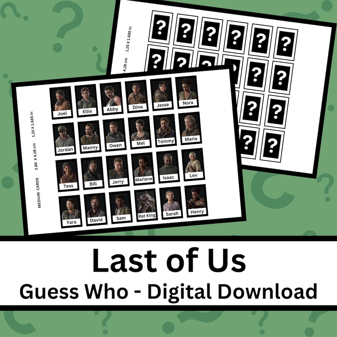 The Last of Us Guess Who - Digital Download - Board Game Inserts - Etsy