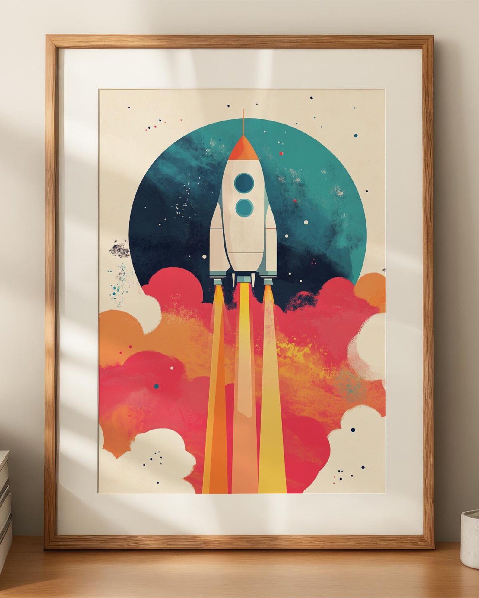 3-piece Space Nursery Art Bundle | Rocket Ship & Galaxy Mobile Digital ...