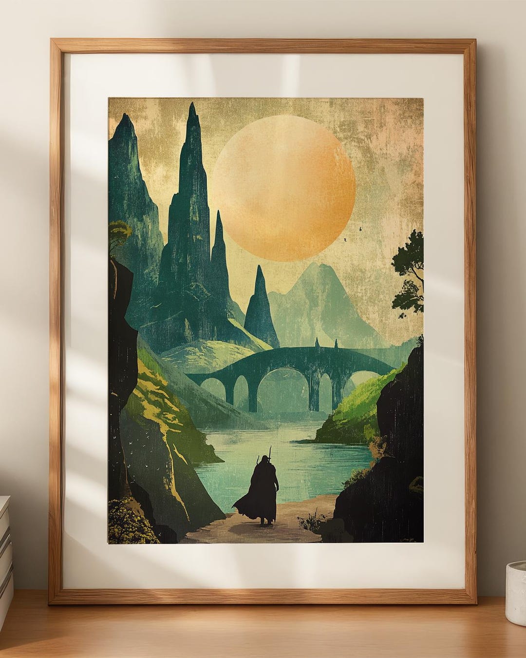 Wandering Traveler Retro Fantasy Art Print: Cottagecore Magical Wall ...