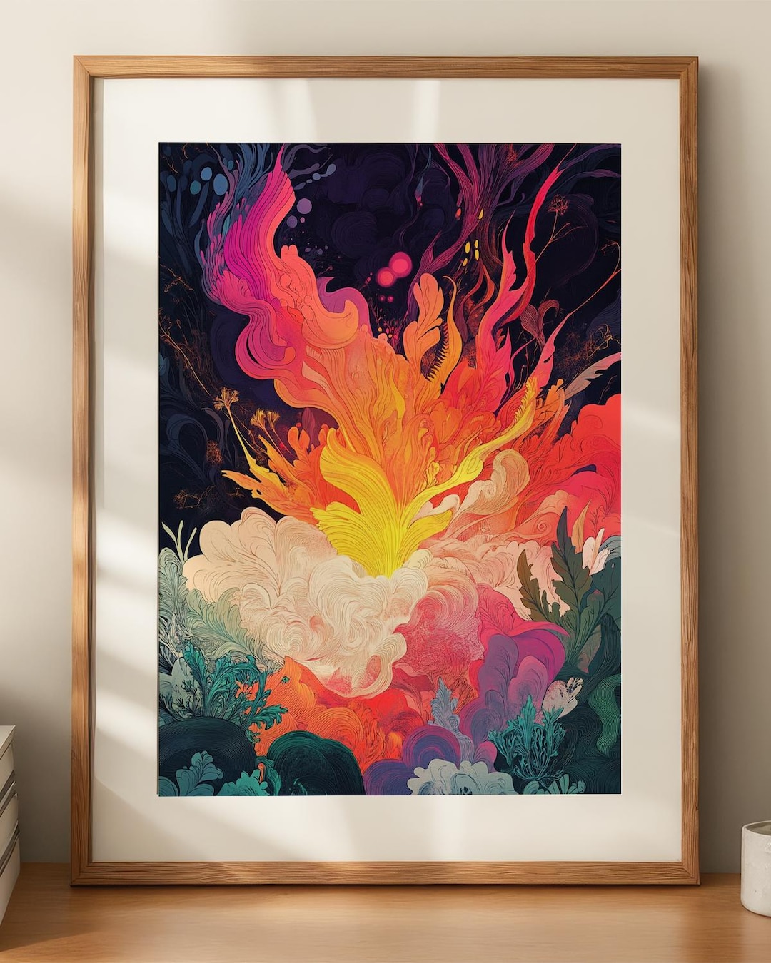 Fantasy Volcano Art Print: Magical Sea Floor Cottagecore (printable) - Etsy
