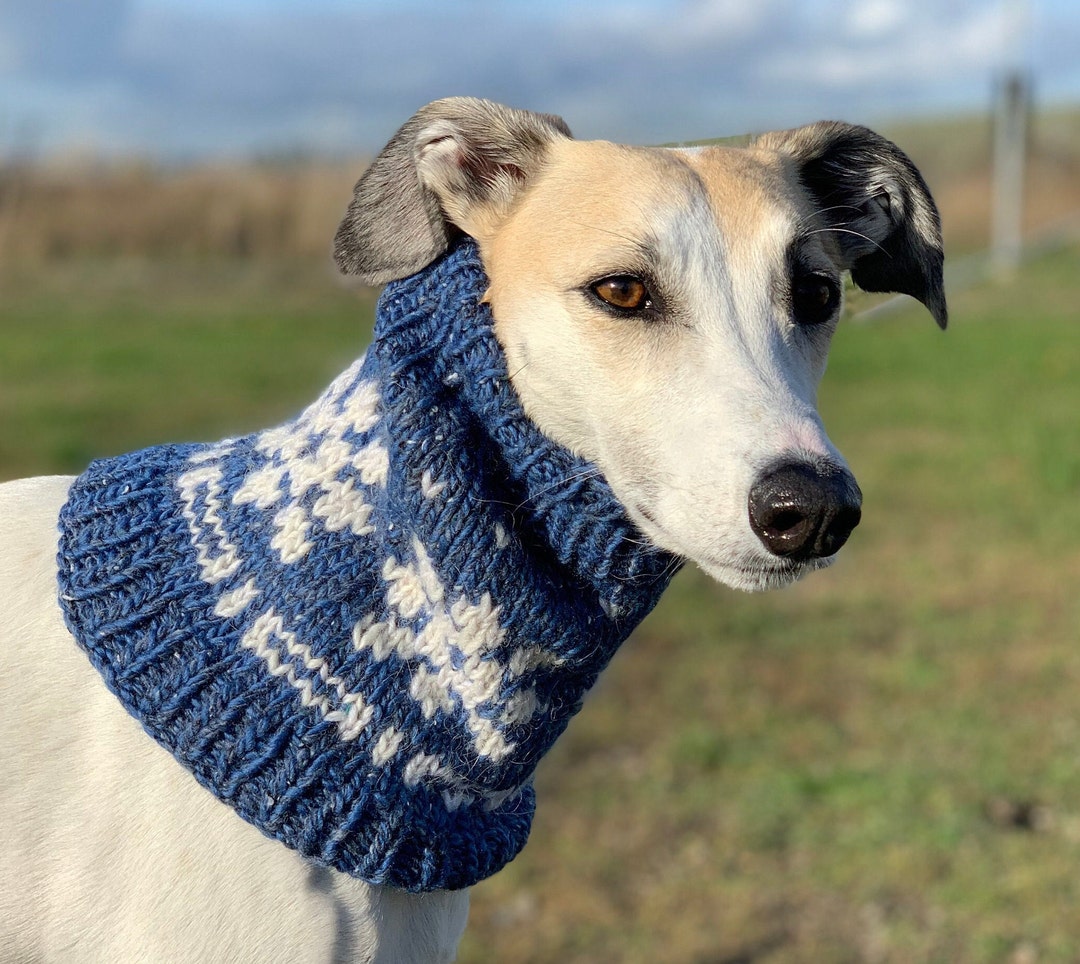 Dog Greyhound Cowl / Snood - Snowflake Christmas Pattern - Etsy