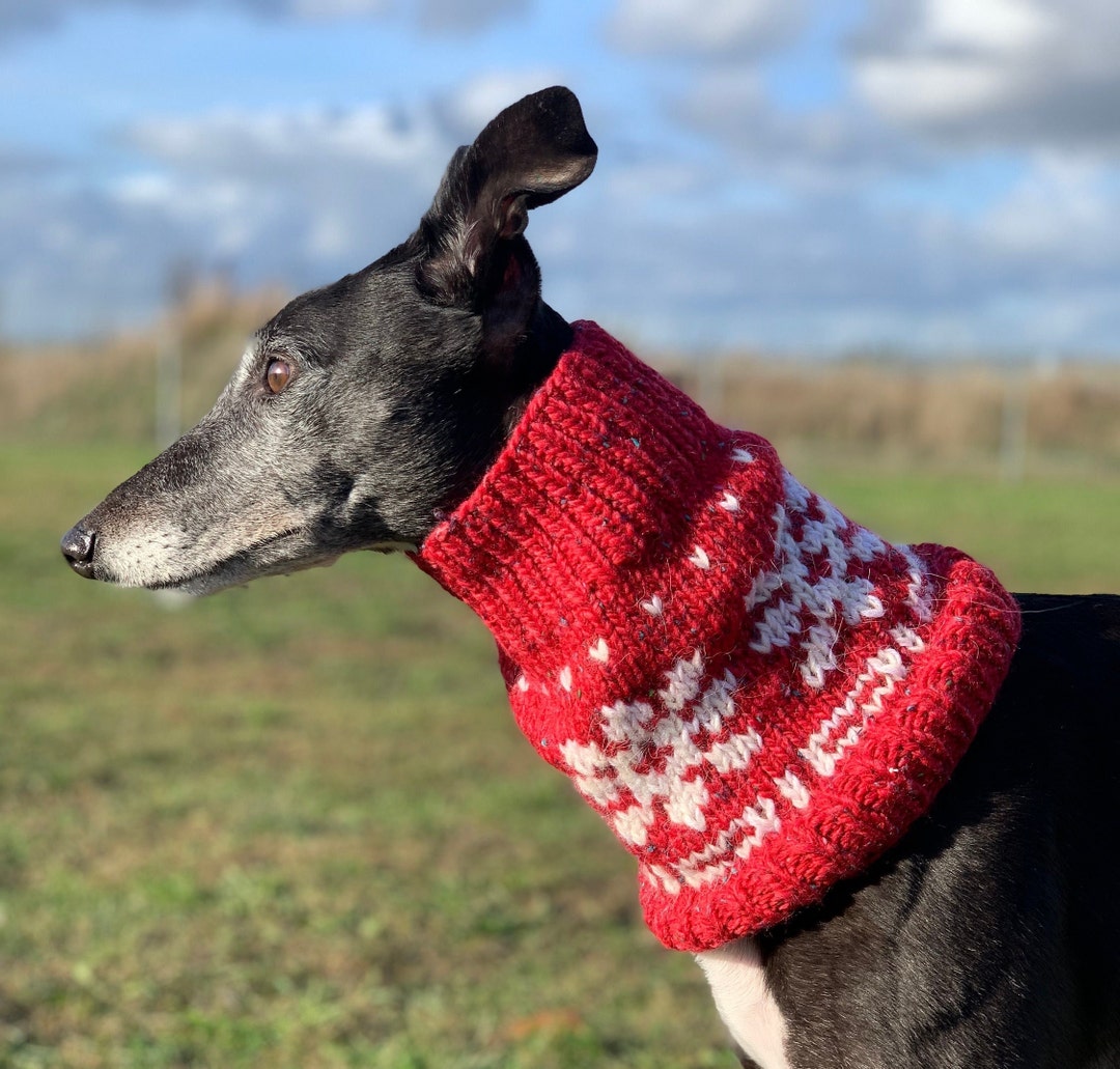 Dog Greyhound Cowl / Snood - Snowflake Christmas Pattern - Etsy