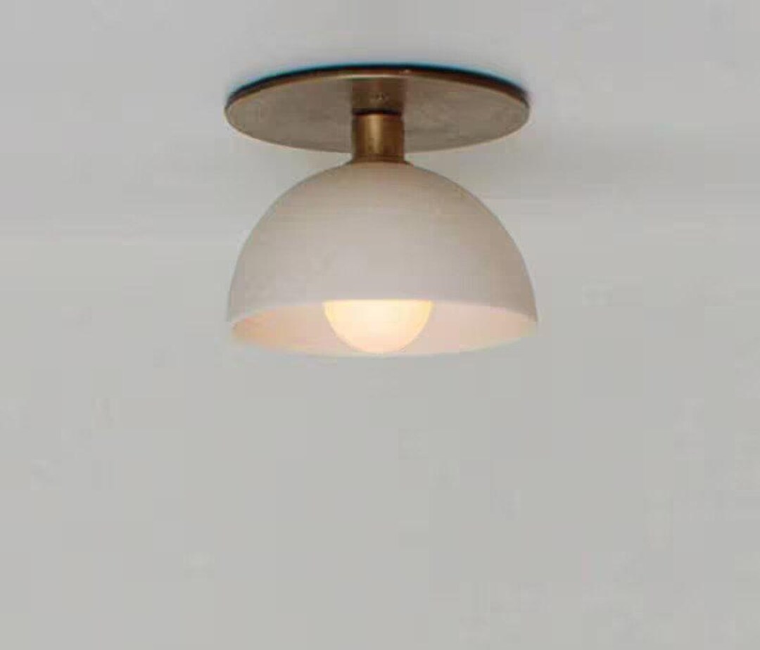 1 Light Wall Light, Small Flush Mount Light, Modern Brass Vanity Light ...