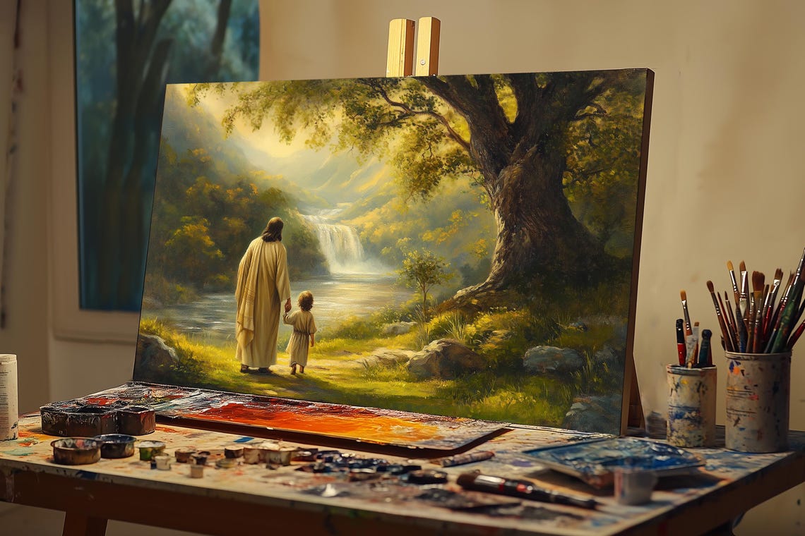 Fine Art Oil Painting Jesus With Children | Hand-painted Christian Art ...