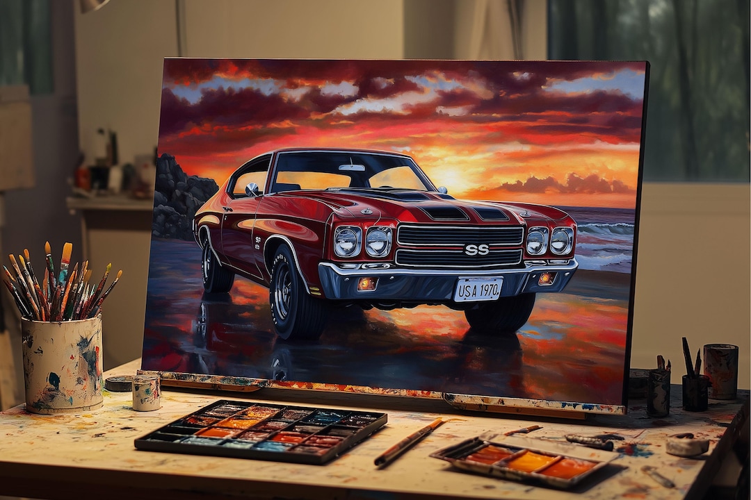 Fine Art Oil Painting 1970 Chevrolet Chevelle SS | Hand-painted Muscle ...