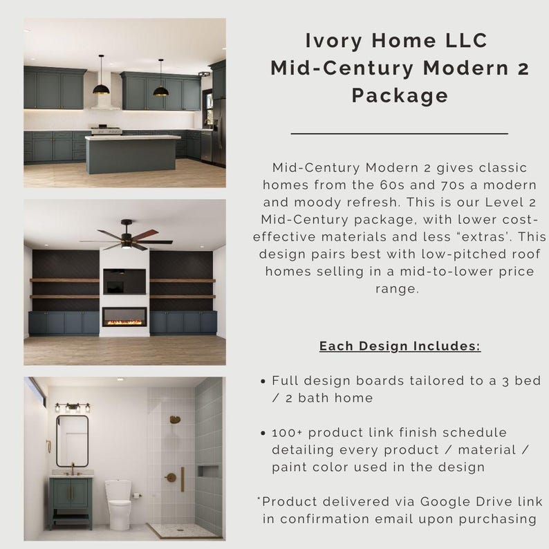 Mid-century Modern Level 2 Home Design - Full Design for Every Room ...