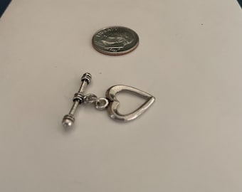 Heart Toggle Clasps Silver Tone Finish Set of 10 Bracelet Clasp ...