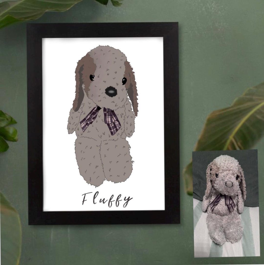 Childhood Teddy Bear Drawing | Sentimental Drawing | Keepsake Present ...
