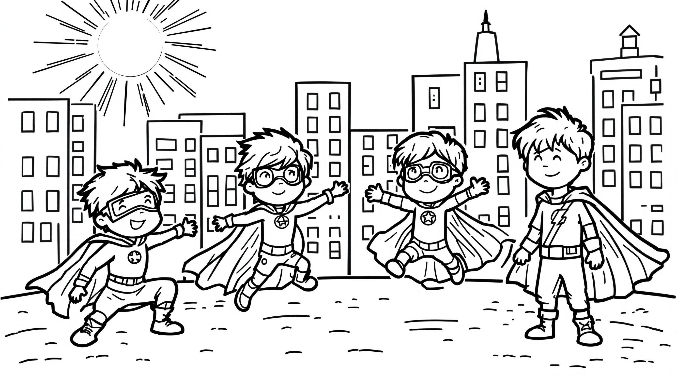 Superhero Kids Coloring Page, Creative Coloring for Kids, Kids Coloring ...