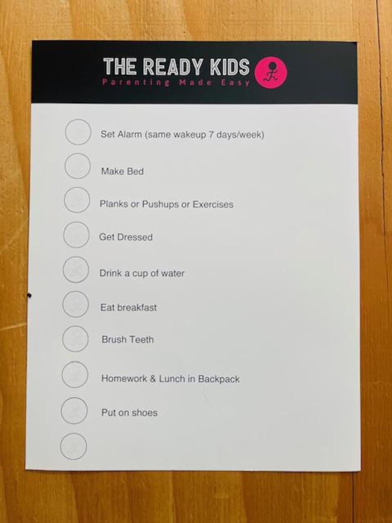 Daily Routine Checklist for Successful Children - Etsy