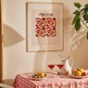 Retro Pepper Art Print: Spice It up Kitchen Decor (digital Download) - Etsy