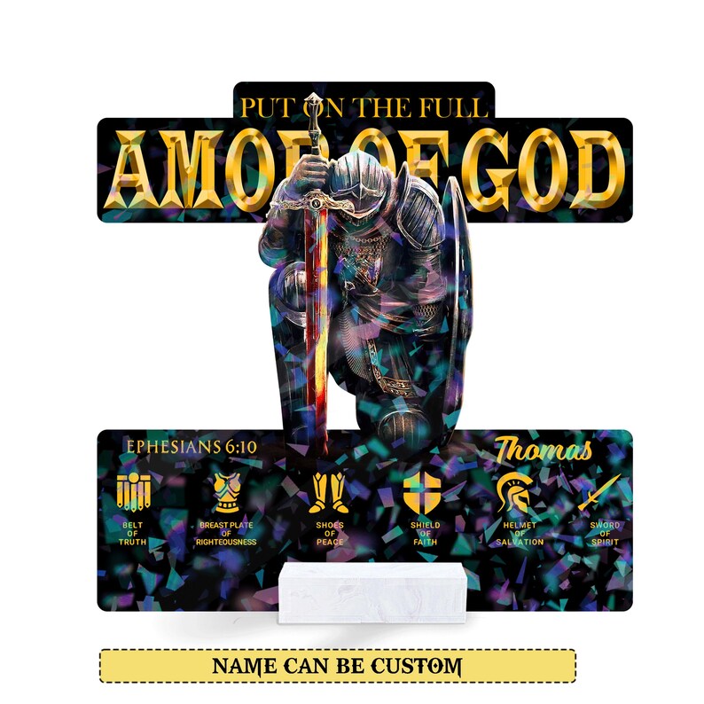 Personalized Full Armor of God Holographic Acrylic Plaque- Pastor Gifts ...