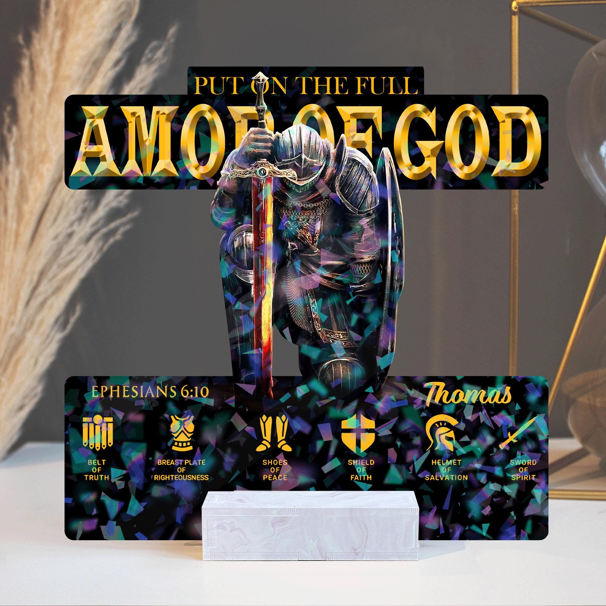 Personalized Full Armor of God Holographic Acrylic Plaque- Pastor Gifts ...
