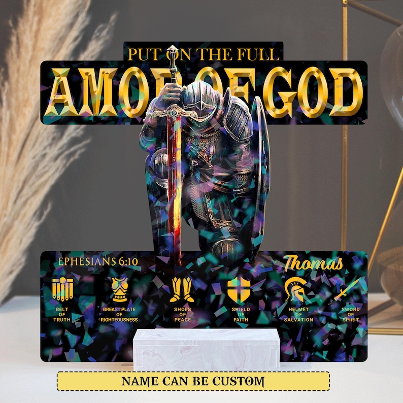 Personalized Full Armor of God Holographic Acrylic Plaque- Pastor Gifts ...