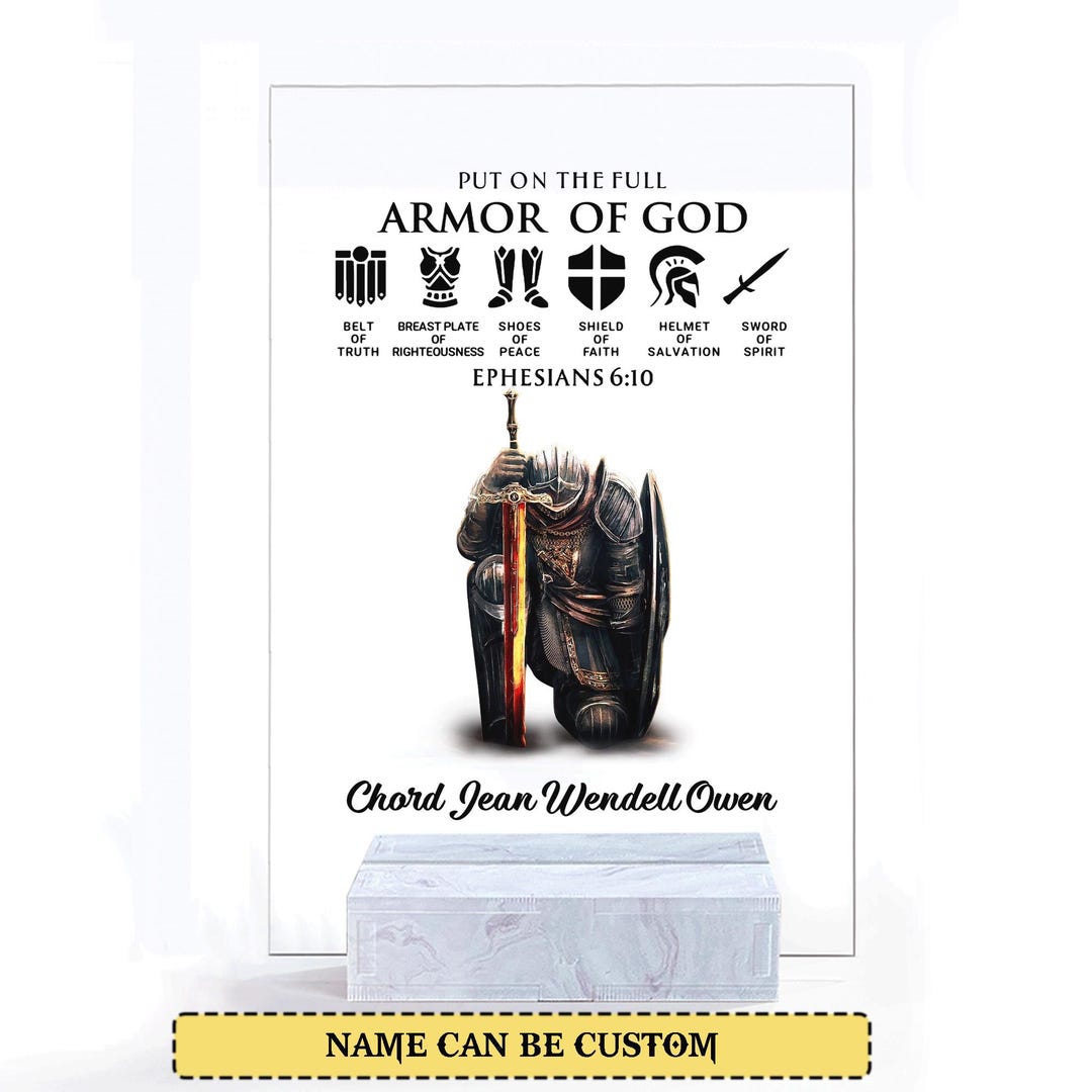Custom Acrylic 'armor of God' Plaque - Personalized Christian Gift - Etsy