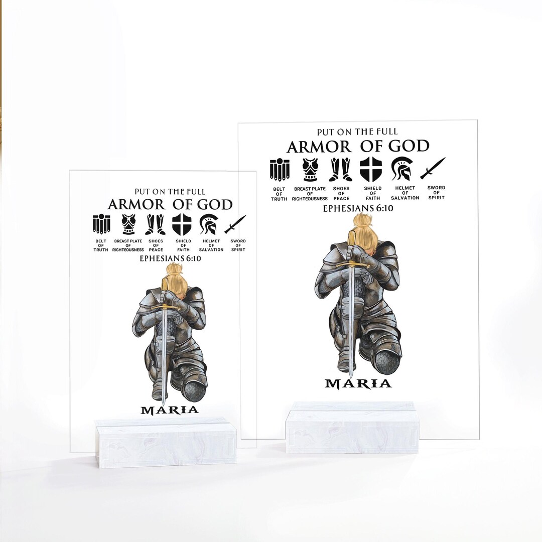 Armor of God Acrylic Plaque, Personalized Christian Gift (6x8 Inches ...