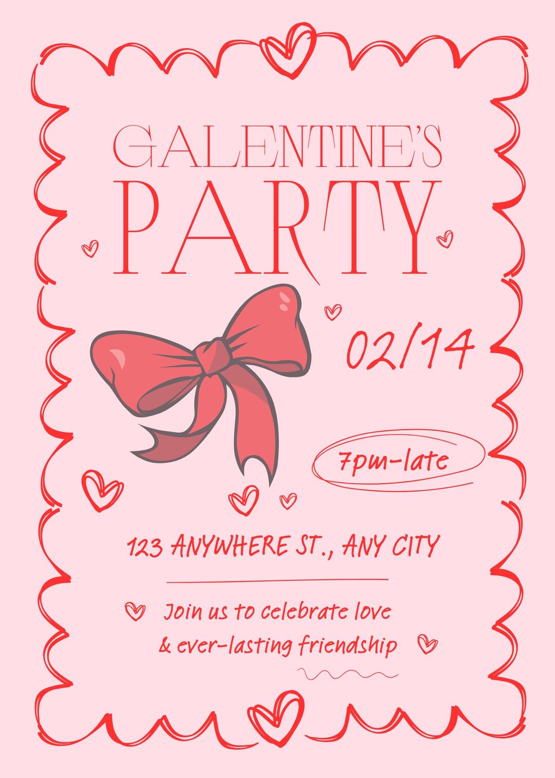 Galentine's Day Invite Template | Download and Print - Etsy