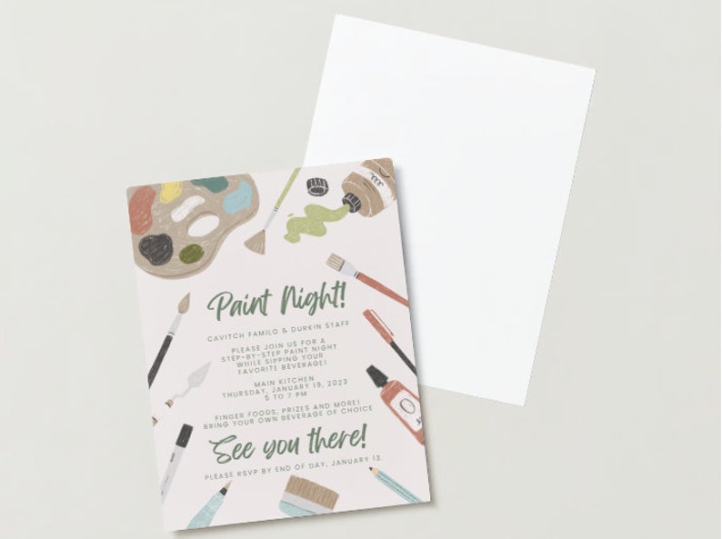 Wine and Paint Night Invitation Template Paint Night Invitation ...