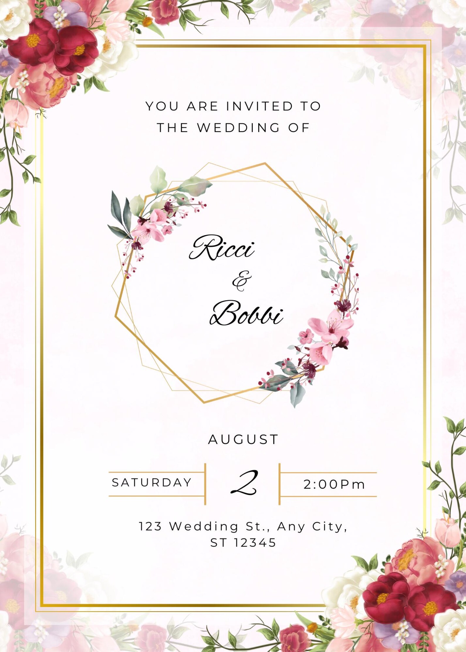 Wedding Invitation Template - Etsy