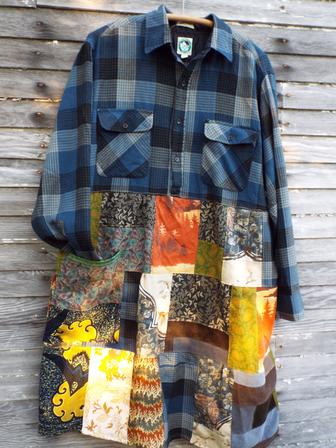 Handmade Upcycle Vintage Plaid Flannel Shirt Dress Recycle - Etsy