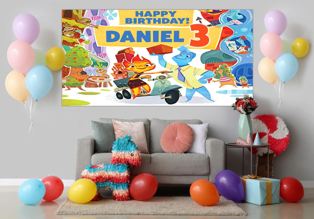 Elemental Birthday Party Backdrop/elemental Birthday Banner/custom ...