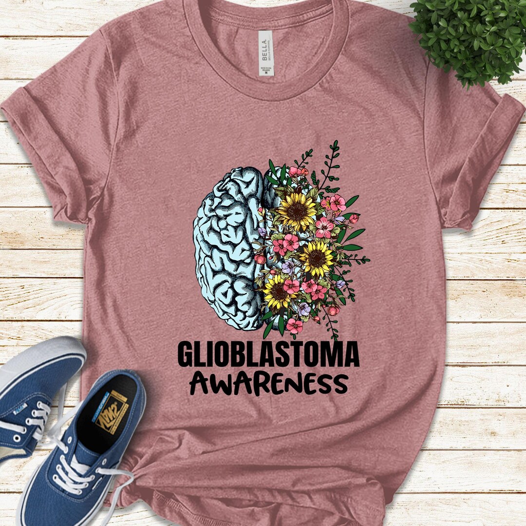 Floral Glioblastoma Awareness Month Shirt, Brain Cancer Month Shirt ...