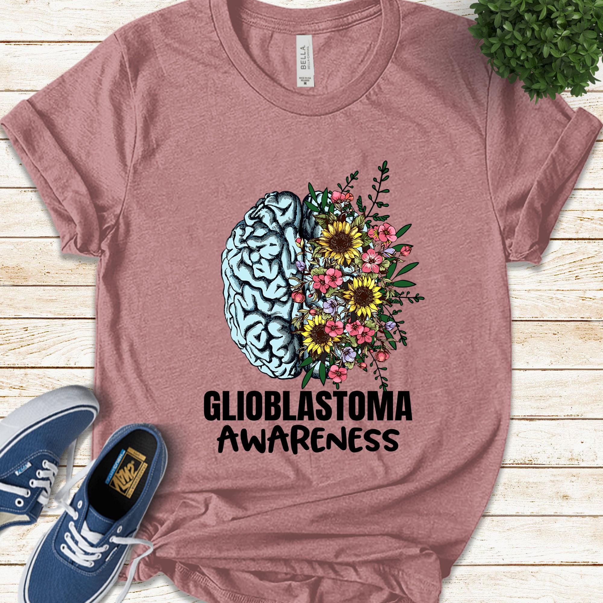 Floral Glioblastoma Awareness Month Shirt, Brain Cancer Month Shirt ...