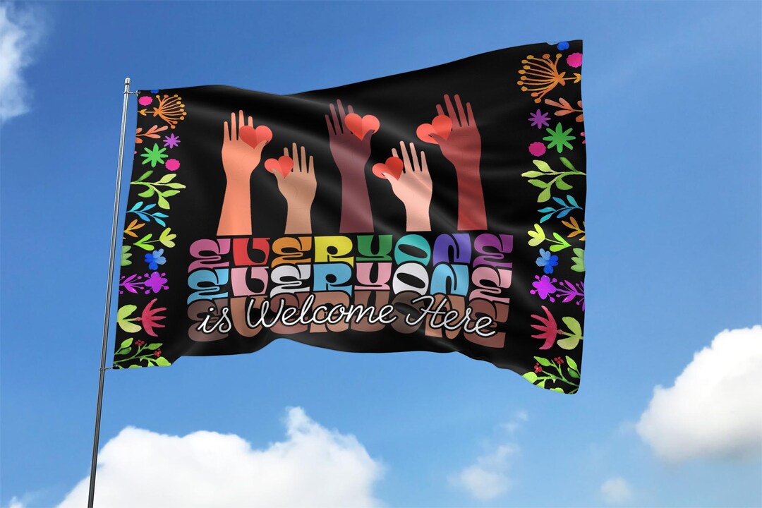 Everyone is Welcome Here Flag, Support Idaho Teacher Garden Flag ...
