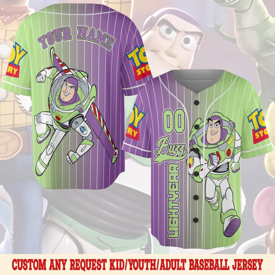Personalized Toy Story Buzz Lightyear Baseball Jersey, Custom Buzz ...