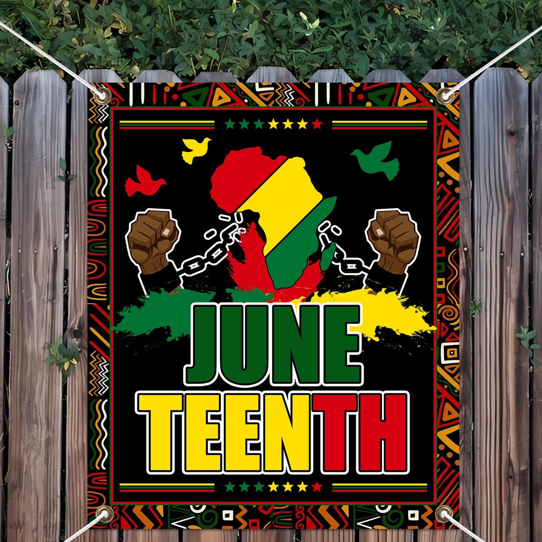 Juneteenth Banner Decoration, Black Lives Matter Juneteenth Vinyl ...