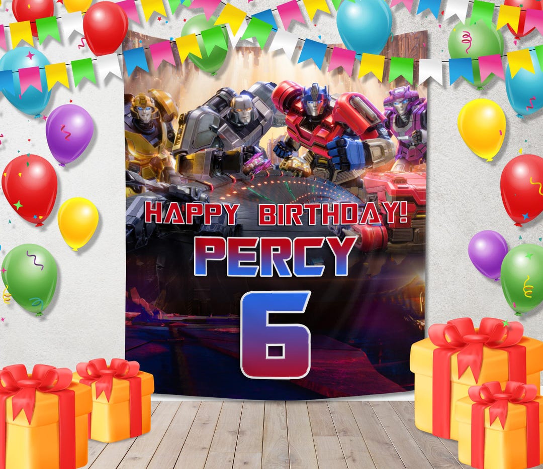 Transformers Birthday Party Backdrop/transformers Birthday Banner ...