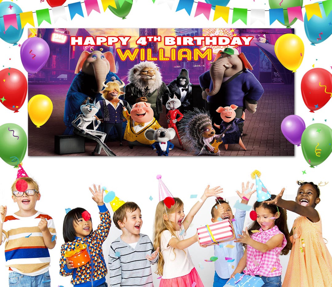 Sing 2,personalized Birthday Party Backdrop,sing 2 Personalized Banner ...