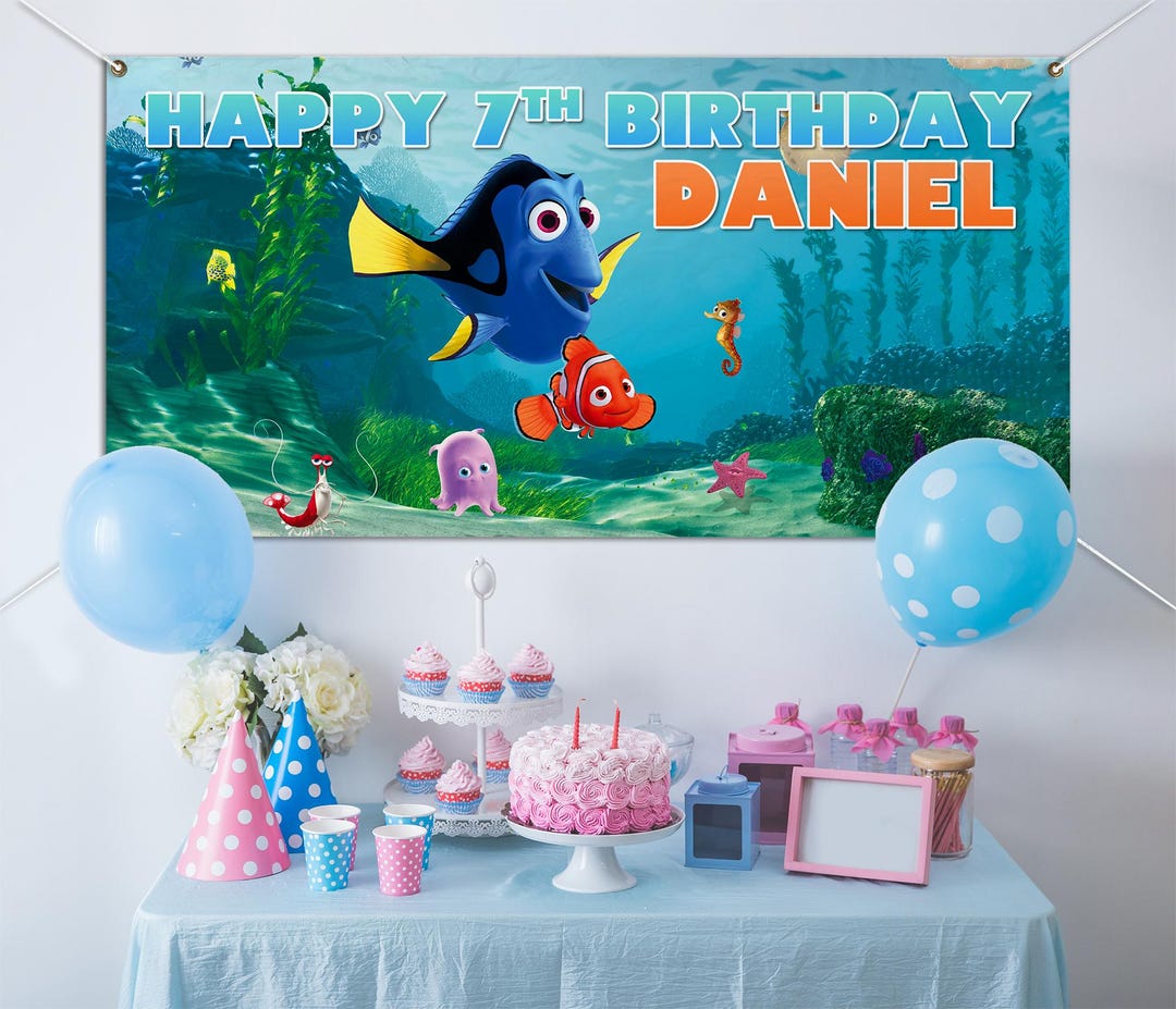 Finding Nemo Birthday Backdrop, Finding Nemo Banner, Finding Nemo Party ...
