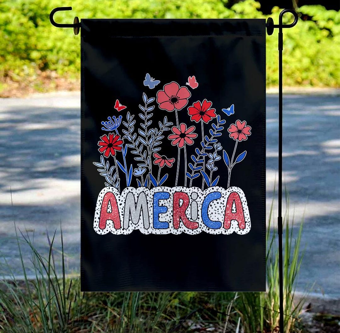 Boho Floral 4th of July Resist Flag/subtle 4th of July Flag/subtle Boho ...