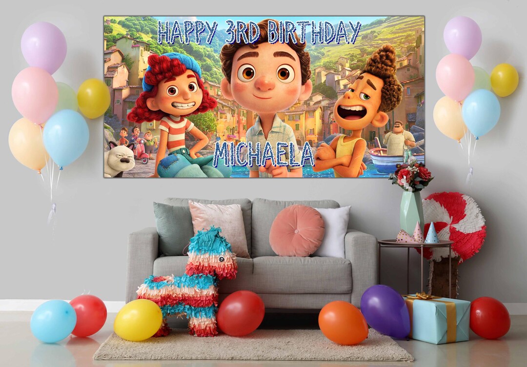 Disney Pixar Luca Movie Birthday Party Banner Decor, Luca Birthday ...