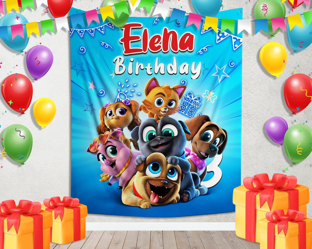 Puppy Dog Pals Backdrop, Puppy Dog Pals Backdrop Birthday, Puppy Dog ...