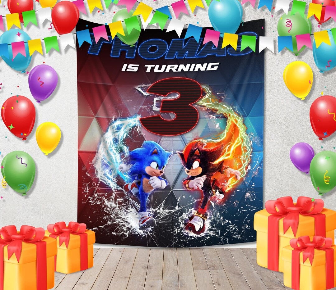 Custom Sonic the Hedgehog 3 Birthday Banner, Sonic Banner, Personalized ...