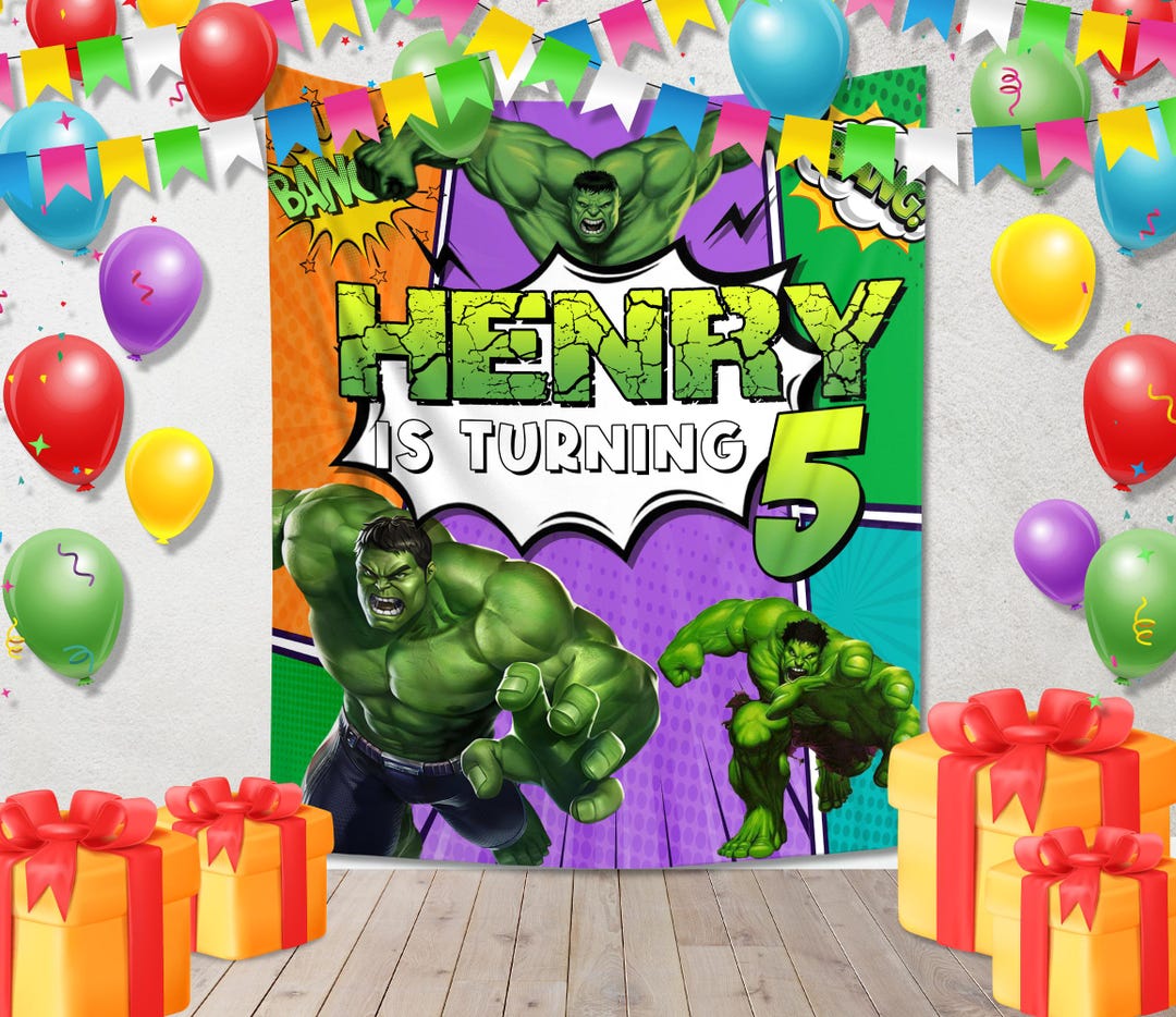 Hulk Birthday Backdrop/hulk Backdrop/the Hulk Birthday Party/hulk Party ...