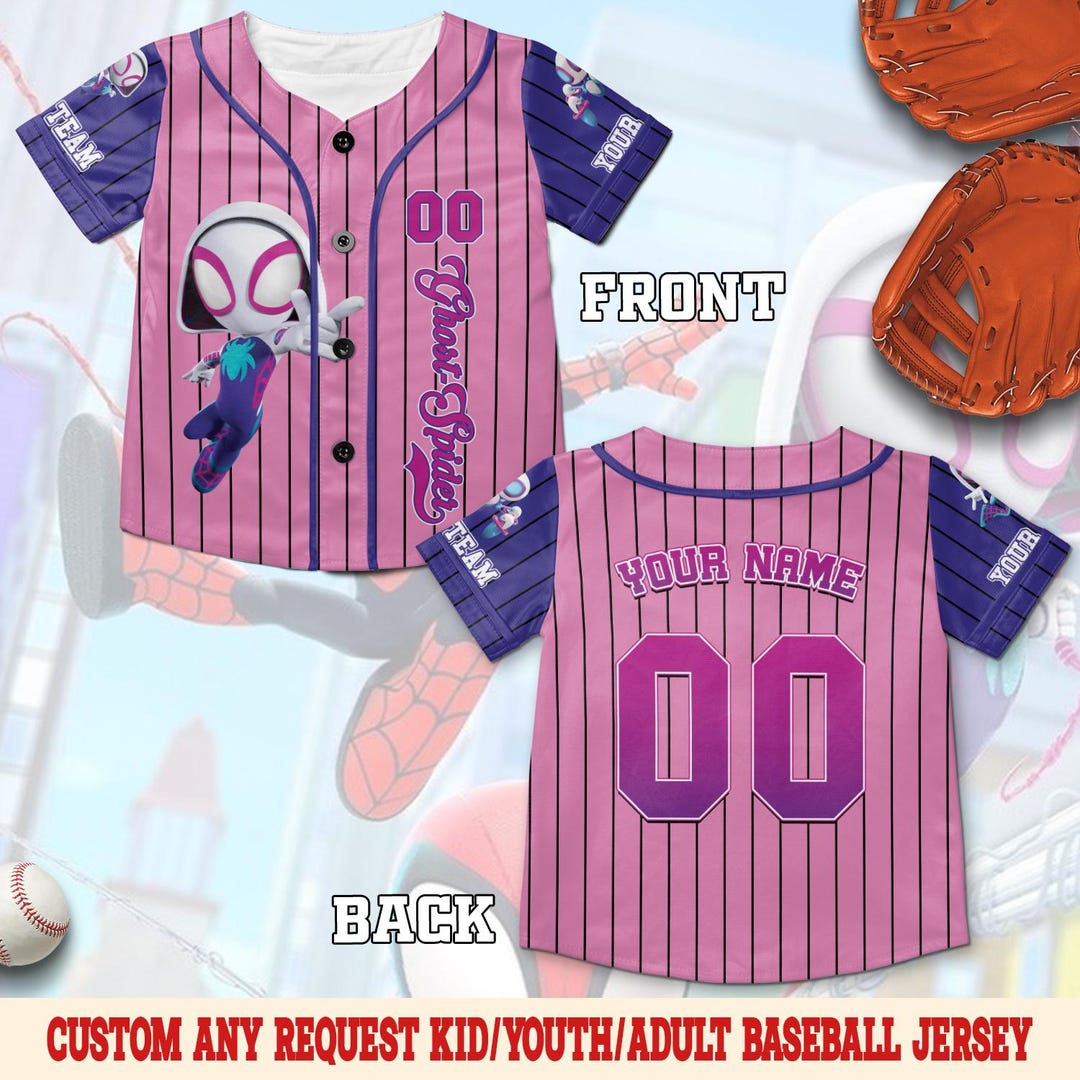 Custom Gwen Stacy, Ghost-spider Baseball Jersey, Personalized Spidey ...