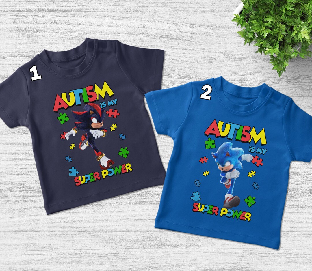 Sonic Shadow Autism Awareness Shirt/sonic the Hedgehog 3 Autism Shirt ...