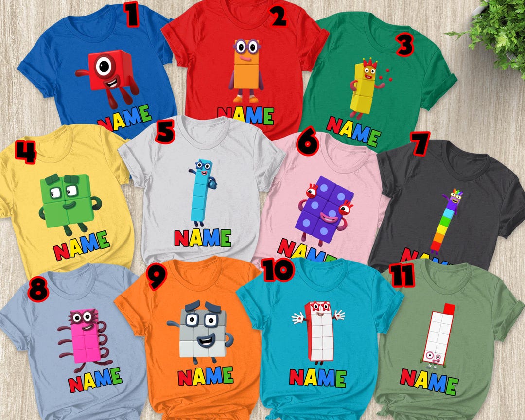 Numberblocks Birthday Shirt/personalized Numberblocks Family Birthday ...